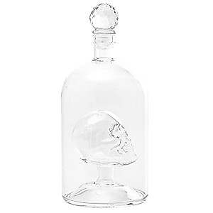 Kobi & Knight Premium Skull Decanter - Handmade Skull Whiskey Decanter with Airtight Stopper - Borosilicate Glass Skull Decanter - Thick Vodka, Rum, Gin, Tequila Bottle - 25fl oz / 750ml Skull Barware