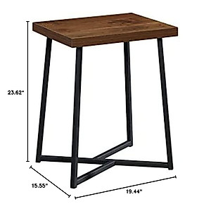 Sauder Canton Lane Side Table, L: 15.55" x W: 19.45" x H: 23.62", Grand Walnut Finish