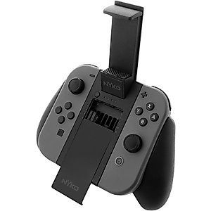 Nyko Clip Grip Power - Joy-Con Grip with Cell Phone Mount, rechargeable battery pack, game storage and SD Card holder for Nintendo Switch