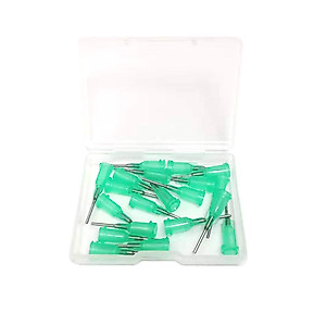 20 Pack - 18 Ga 1/2 Inch Blunt Tip Dispensing Needle with Luer Lock,Green