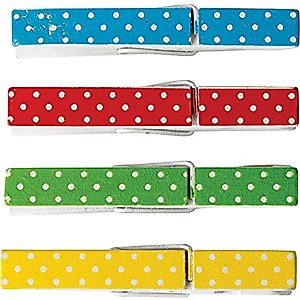Teacher Created Resources 20671 Polka Dots Clothespins Clothes Pin, 0.6" x 0.3" x 2.9", Multi, 20 per Pack
