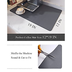 TCHDIO-Coffe Mat-Coffee Bar Accessories-No Water Marks Drying Mat-Rubber Backing Bar Mat Fit Under Coffee Maker Machine Coffee Pot-Perfect Coffee Station Organizer