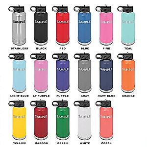 I Love My Border Collie Laser Engraved Water Bottle Customizable Polar Camel Stainless Steel Many Colors Sizes with Straw - sheep dog - 32 oz - Navy Blue