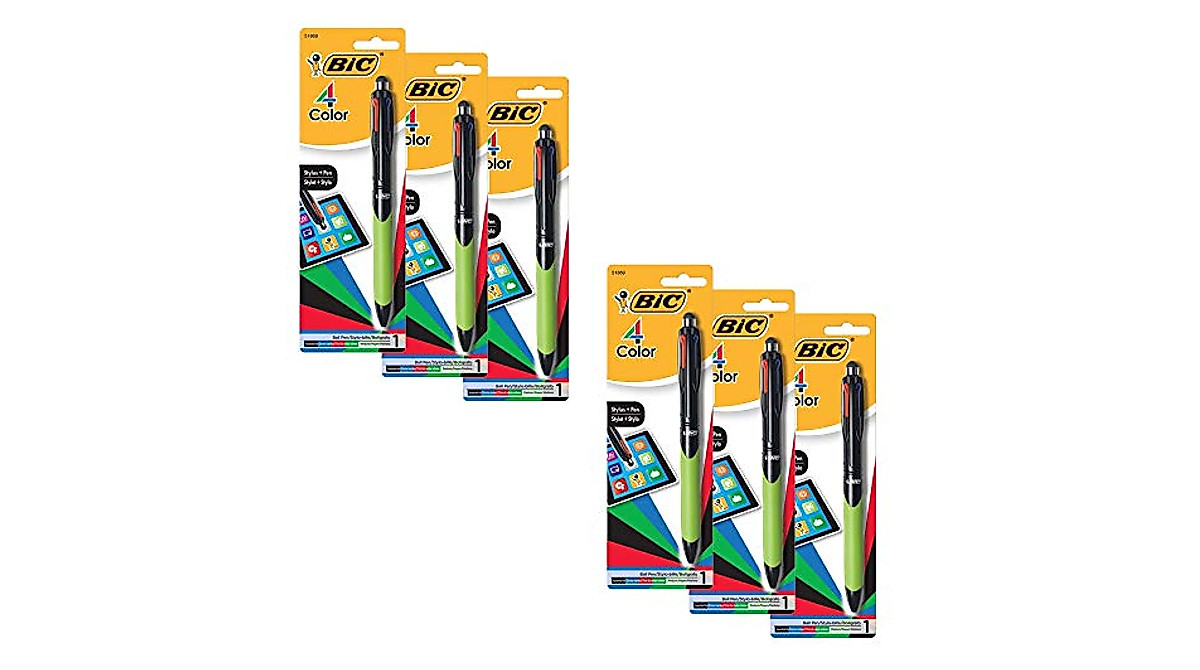 BIC 4-Color Grip Ballpoint Pen - 6 Count Set