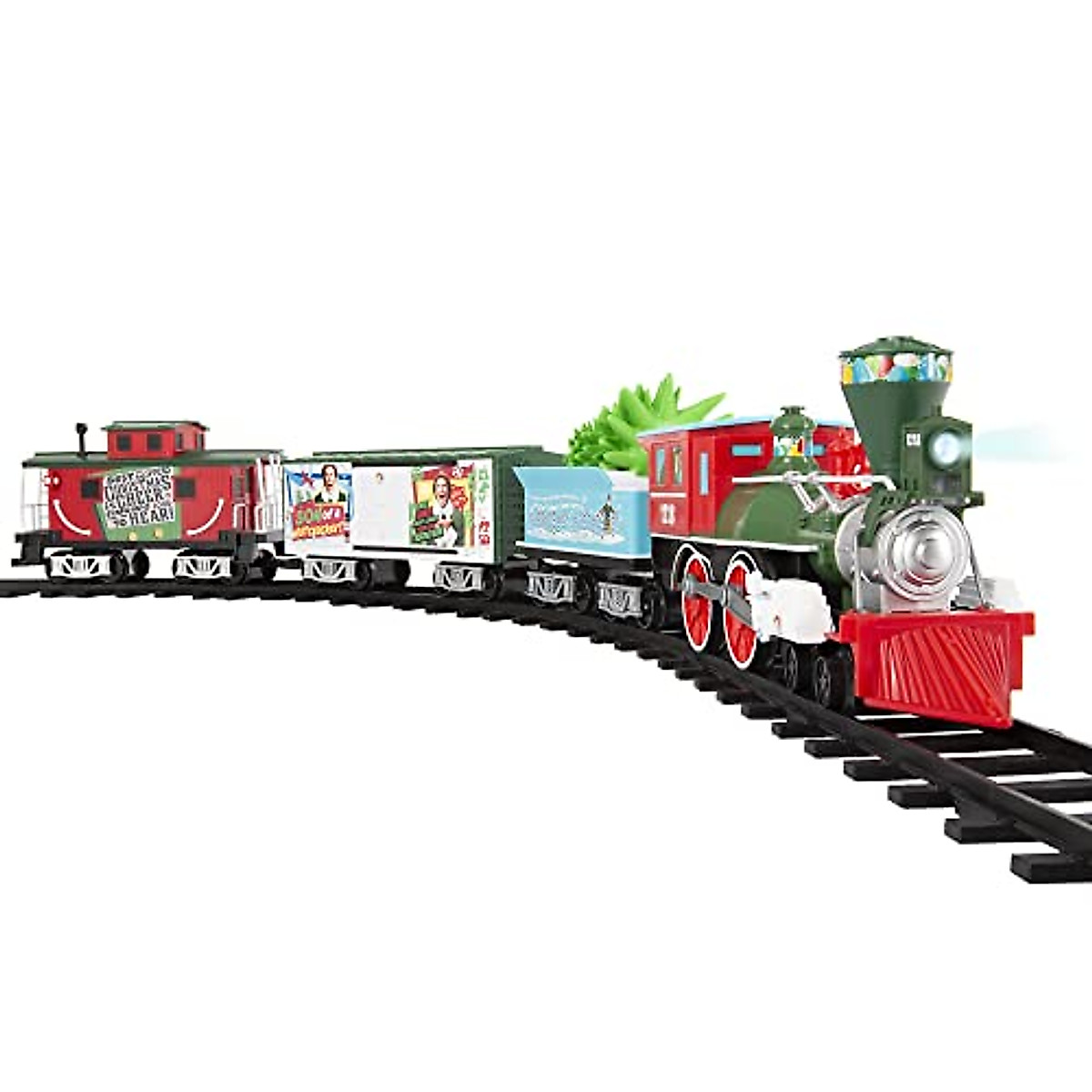 Lionel Battery-Operated Elf Toy Train Set with Locomotive, Train Cars, Track & Remote with Authentic Train Sounds, & Lights for Kids 4+
