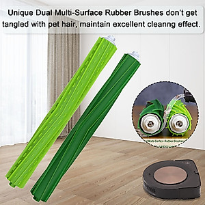 4 Set Rubber Roller Brush Replacement Parts for IRobot Roomba S9 (9150) S9+ S9 Plus (9550) S Series Vacuum Cleaner, Multi-Surface Rubber Brushes