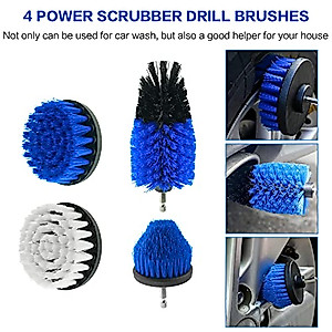 Eray 30PCS Car Detailing Brush Set，Auto Detailing Kit with Drill Brushes, Cleaning Supplies, and Power Scrubber