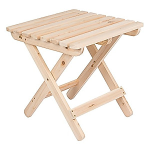 Shine Company 4109N Adirondack Square Outdoor Folding Side Table – Natural