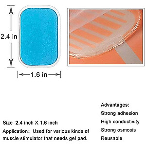 LEKEONE 50 Pcs/25 Packs Pads Abs Trainer Replacement Gel Sheet for Abdominal Muscle Trainer, Accessory for Ab Workout Toning Belt.