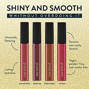 Mented Cosmetics Lip Gloss for Women Tinted Lip Balm Stain, Long Lasting Buildable Moisturizing Lipgloss Lipstick Topper, Made in USA, Cruelty Free Vegan Makeup, 2022 Gift Set 4 Pack