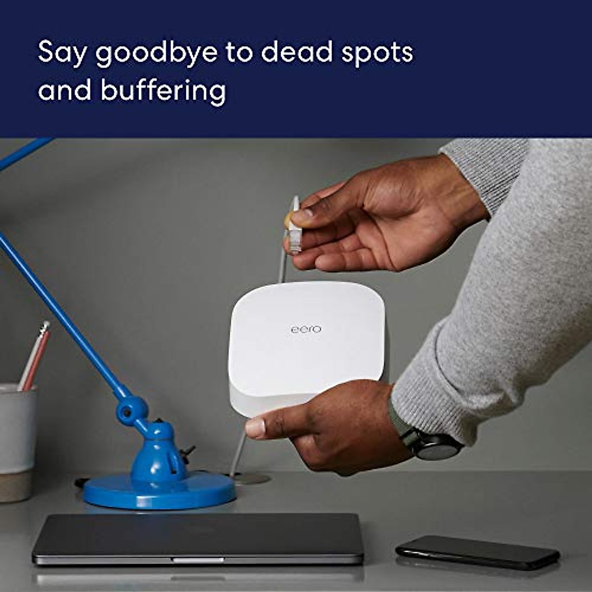 Amazon eero Pro 6 mesh Wi-Fi 6 system | Fast and reliable gigabit speeds | connect 75+ devices | Coverage up to 6,000 sq. ft. | 3-pack, 2020 release