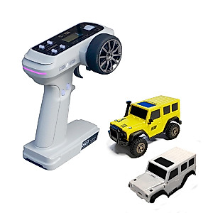 SoloGood LDARC RC Car X43 1:43 Scale RC Racing Car 1/43 4WD Mini Climbing Vehicle Car RTR 2.4G Mini RC Car for Adult RC Car hobbyist(Lemon Yellow)