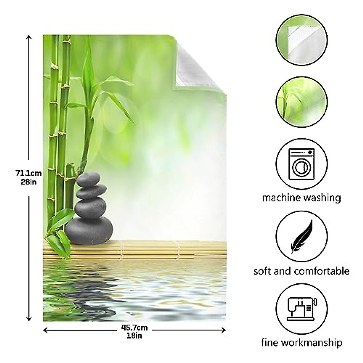 Kigai 1 Pack Zen Basalt Rocks Kitchen Towels Highly Absorbent, Super Soft Dishcloths 18 x 28 Inches Reusable Quick Drying Tea Towels Set for Home,Kitchen Decor