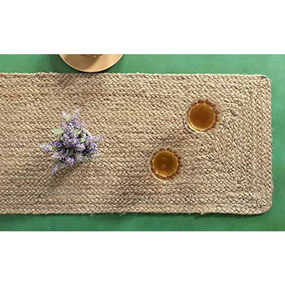 Madhu International Natural Jute Table Runner Rug, Long-Lasting Hand-Woven Rectangular Area Rug, Made from Jute Material for Indoor & Covered Door Entrances, 13 X 48 Inch