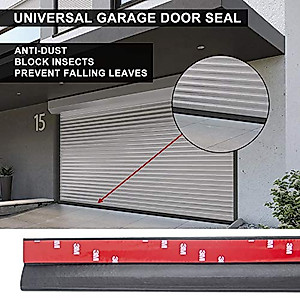 Garage Door Rubber Seal Strip, Universal Garage Door Seal, Weatherproofing Garage Door Weather Stripping（20FT)