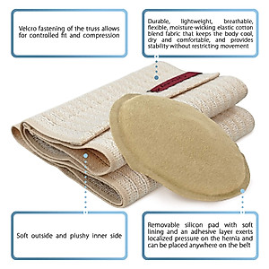 ORTONYX Premium Umbilical Hernia Belt for Women and Men / 6.25" Abdominal Binder With Hernia Support Pad - Navel Ventral Epigastric Incisional and Belly Button Hernias - Beige OX5241-L/XL