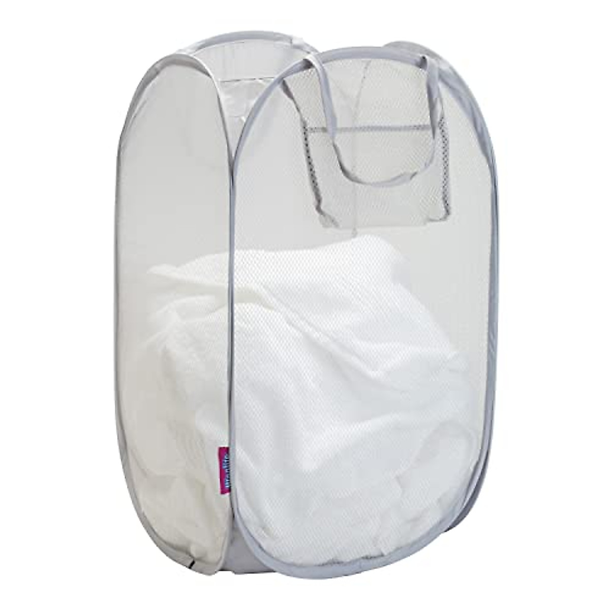 Woolite Pop-Up Laundry Hamper, Dimensions: 13.8" W x 13.8" D x 23.7" H, Pops Open, Collapsible, Durable Carry Handles, Laundry, Accessories