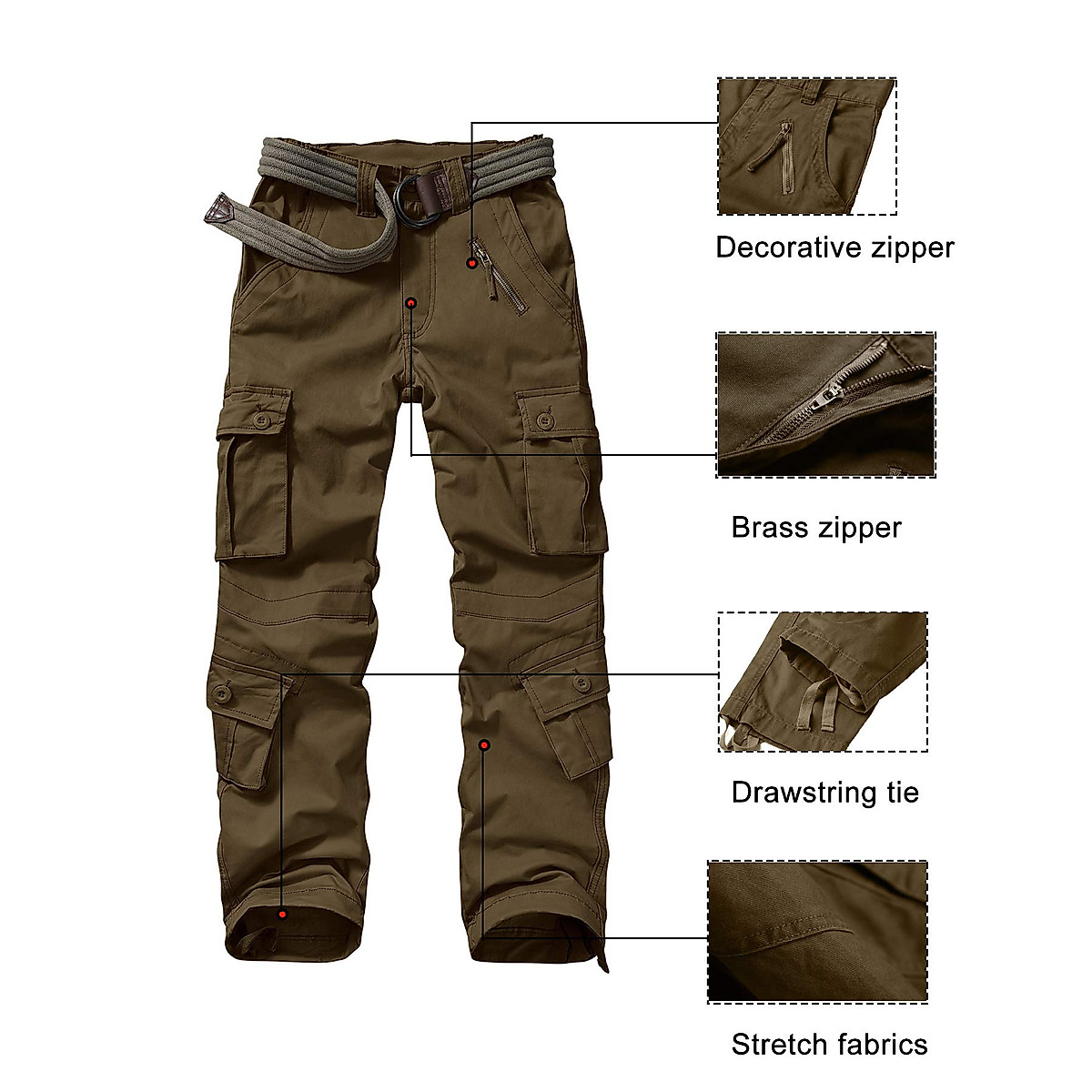XNMAYA Cargo Pants for Women, Military Army Camo Combat Trousers,Work Camping Hiking Casual Pants with Pockets Grey US 10