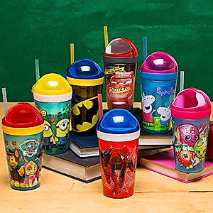 Zak Designs Cars 3 ZakSnak All-In-One Drink Tumbler + Snack Container For Toddlers – Spill-proof 4oz Snack Container Screws Securely Onto 10oz Tumbler With Accessible Straw, Cars 3