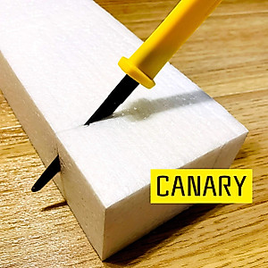 CANARY Corrugated Cardboard Cutter Dan Chan, Safety Box Cutter Knife [Non-Stick Fluorine Coating Blade], Made in JAPAN, Yellow (DC-190F-1)