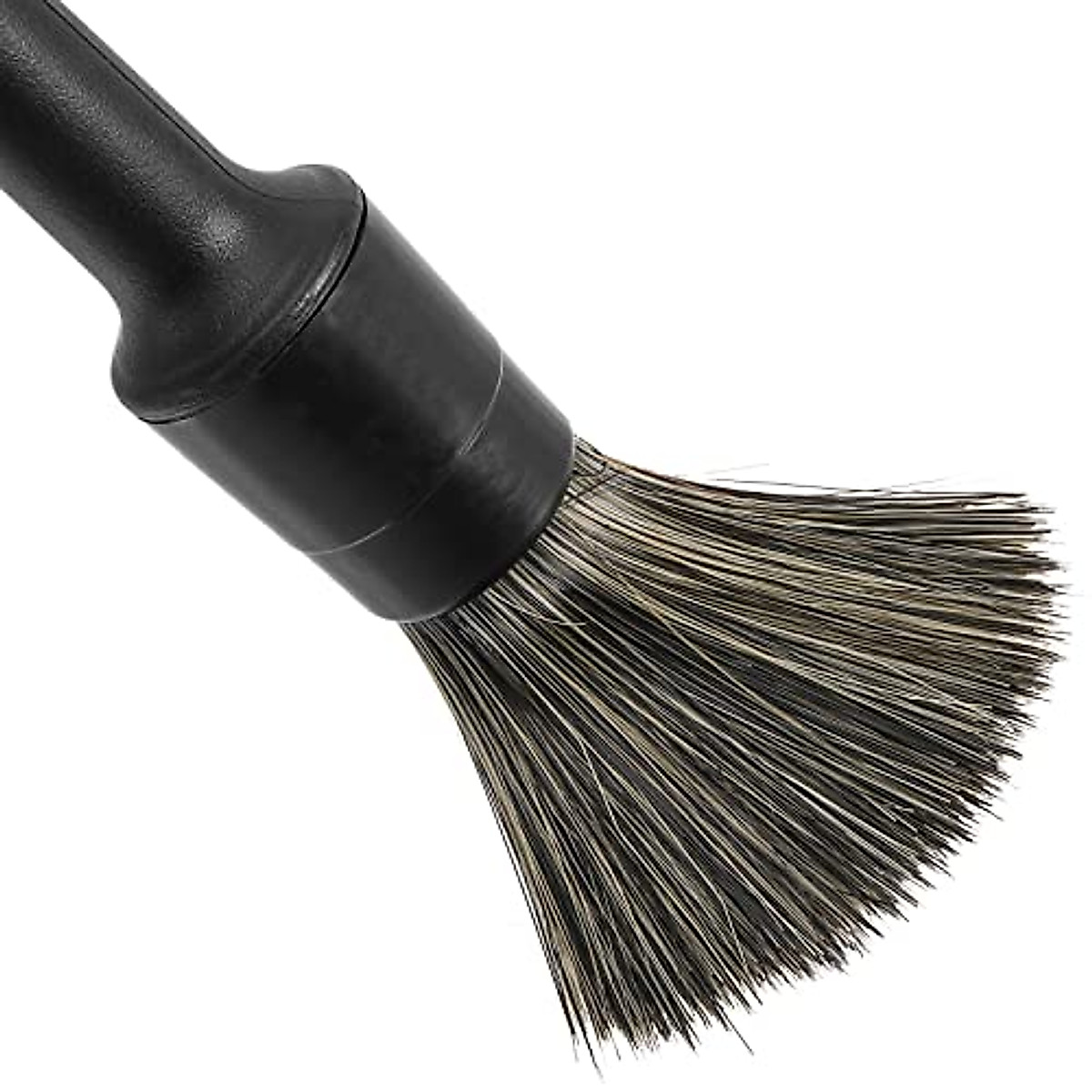 MAHIONG 6 Pieces Car Detail Brushes Set, Natural Boar Hair Detailing Brushes with Plastic Handle, Automotive Detailing Brushes for Cleaning Wheels, Engine, Interior, Air Vents, Set of 3