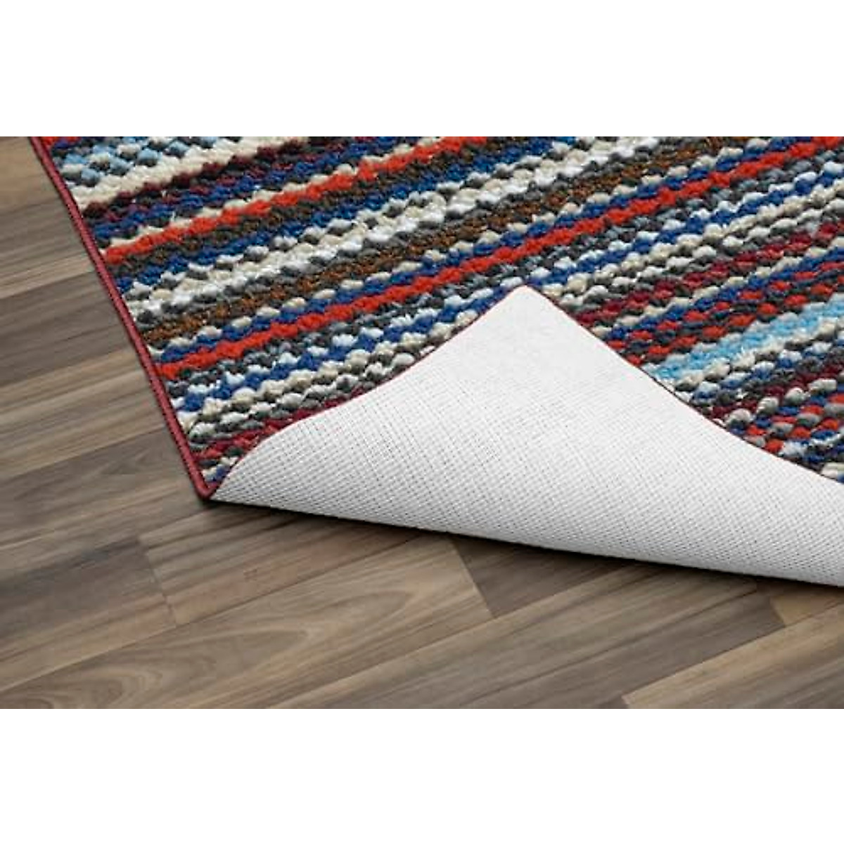 Garland Rug Carnival Area Rug, 5-Feet by 7-Feet, Random Multi-Color Stripes