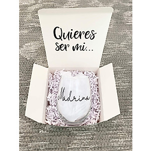 Madrina Gift, Godmother Proposal Gift, Godmother Box, Will you be my Godmother, Baptism Godmother, Godmother Wine glass, Godparent Gift