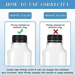 100 Pcs Caps for Empty Juice Bottles, Tamper Seal Lids 38 mm Plastic Bottle Caps Container Lids Bottle Caps for Crafts DIY, 4, 8,12, 16, and 32 oz Container(Black)