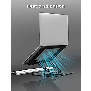 meatanty Laptop Stand, Ergonomic 360° Swivel Laptop Stand for Desk, Adjustable Metal Computer Stand, Foldable and Portable Laptop Riser Holder for MacBook, iPad Pro, 10-17" Laptops - Black