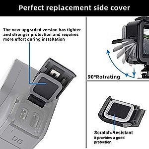 ParaPace Replacement Side Door for GoPro Hero 7 Black USB-C HDMI Case Side Cover Repair Part Camera Accessories(Black)