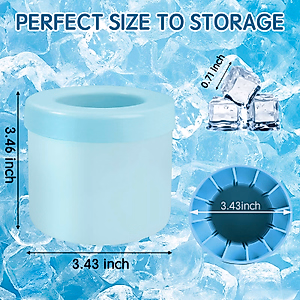 Achouray Cylinder Silicone Ice Cube Mold, New 3D Ice Cubes Maker, Decompress Ice Lattice, Press-Type Easy-Release Ice Cup (Blue-Green) (NEWZBB-Blue-Green)