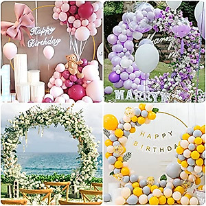 Wokceer 7.2FT Gold Round Backdrop Stand Metal Circle Wedding Balloon Arch Frame Backdrop Floral Background Decoration for Bridal Shower Anniversary Ceremony Birthday Party Candy Tables Celebration
