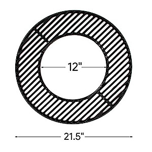 soldbbq 8835 Cast Iron 21.5" Grill Grates for Weber Original Kettle Premium 22-inch Charcoal Grill, 22'' Smokers, Replacement Parts for Weber 22" Performer Premium Grill