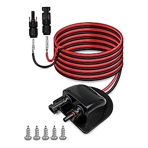 QNHEAY Waterproof Solar Connector Entry Gland Cable Junction Box Through RV Roof Solar Entry Housing with 10Ft 10AWG Solar Extension Cable, Connector on RV Boat Van Camper