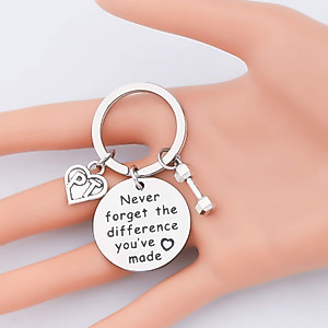 MYOPSARK Physical Therapy Gift Never Forget The Difference You've Made Keychain (difference PT keychain)
