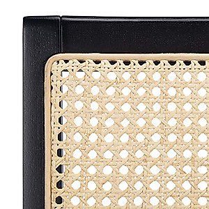 Safavieh Couture Home Collection Hattie Black/Natural French Cane Living Room Dining Arm Chair (Set of 2) SFV4115A-SET2