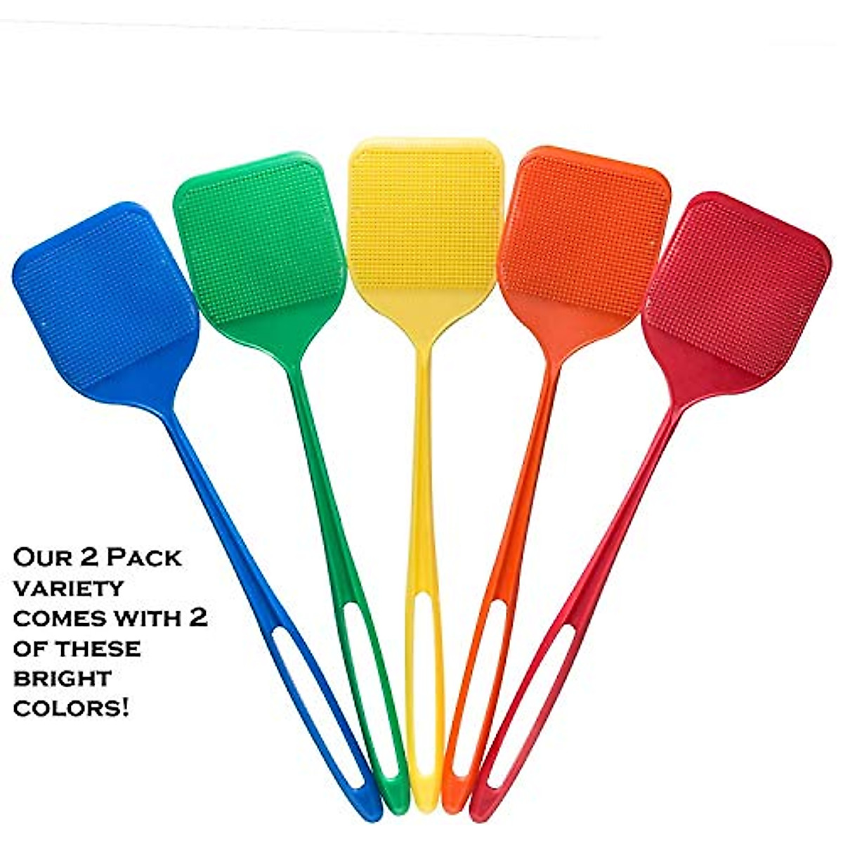 Smart Swatter Fly Swatters | Assorted Color 2 Pack | Picks UP The Bug w/ 904 Spikes | Patented & Made in The USA | Insects, Bugs and Fly Killer