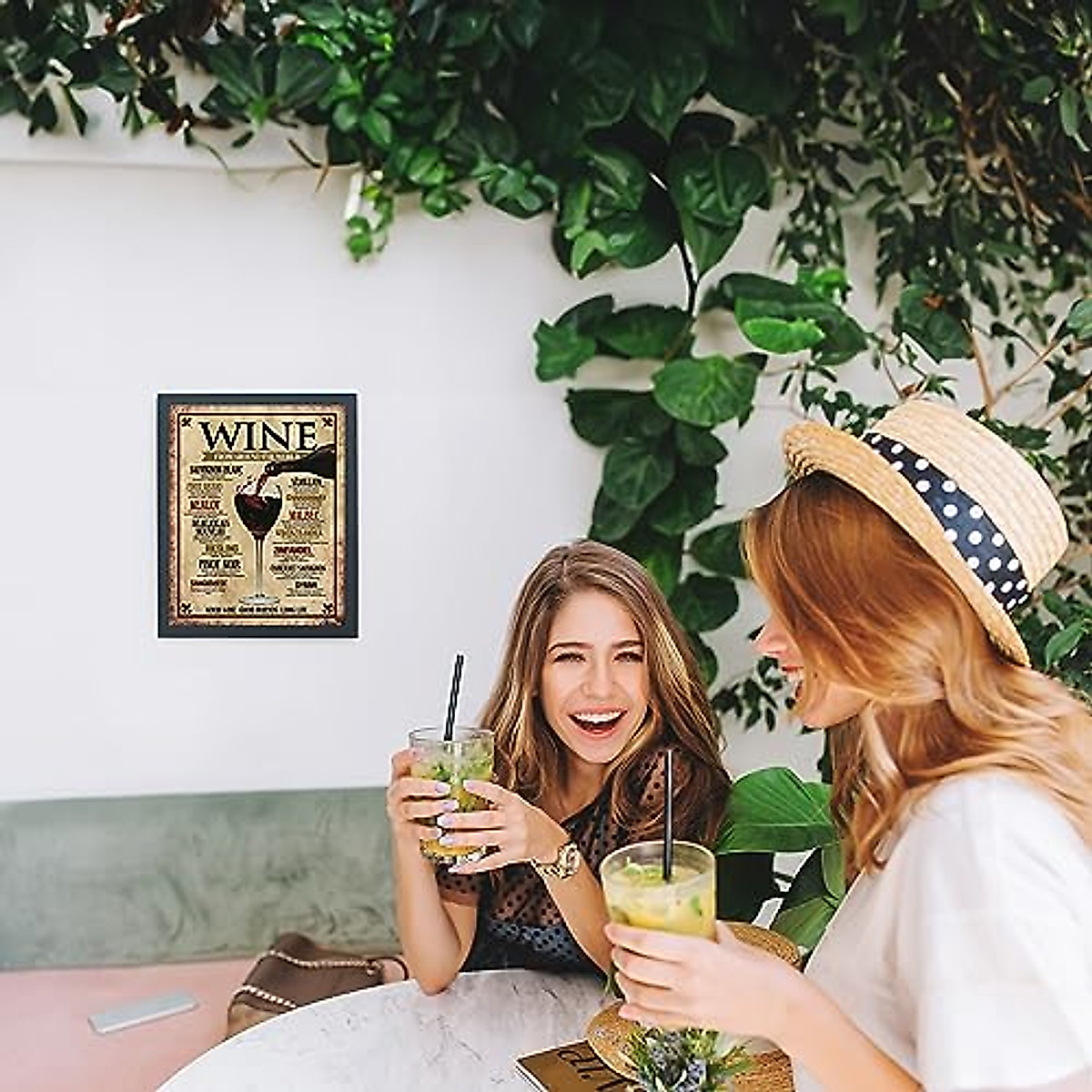 Wine From Around the World- Vintage Bar Wall Decor Sign, Typographic Wall Art Wine Glass & Bottle Photo Print. Perfect For Kitchen Decor, Dining Room Decor. Great Gift for Wine Lovers! Unframed-11x14"