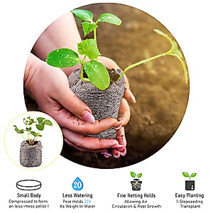 Legigo 100 Pcs 30mm Seed Starter Peat Pellets Pods for Seedlings- Compressed Seed Starting Pellets Seed Starter Pods Plugs Soil Peat Pods for Starting Seeds, Garden Planting Herb Flower Vegetables