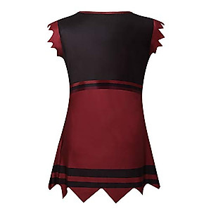 yolsun Zombie Cheerleader Gostume for Girls, Glow in The Dark, Halloween Fearsome Costume (8-10 Years)