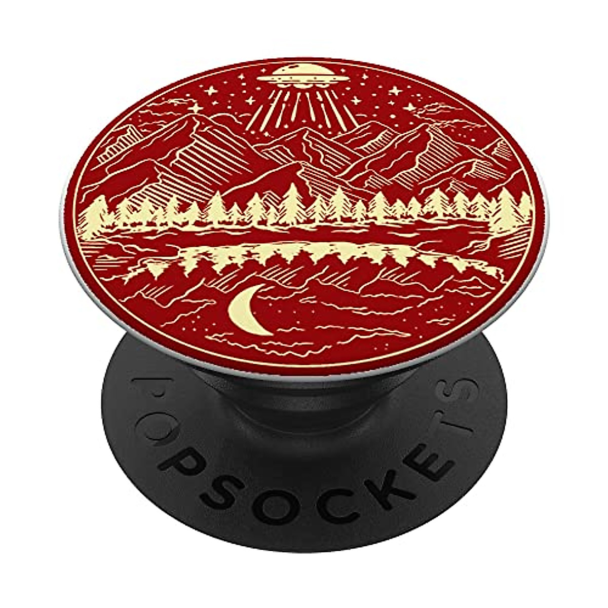 Galaxy UFO Abduction Space Astronaut Nature Lake Moon Alien PopSockets Swappable PopGrip