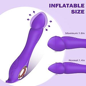 Realistic Dildos G Spot Vibrator - BGGOOD Sex Toy with 9 Vibration & 5 Inflatable Vibrators Dildo for Woman Sexual Toy, Clitoris Stimulator Adult Sex Toys for Women and Couple(Purple)
