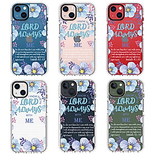 TRFAEE Compatible with iPhone 14 Plus Case,Shockproof Anti-Scratch Clear Transparent TPU Bumper Protective Phone Case Cover Women Cute Floral Bible Verse Quotes Designed for iPhone 14 Plus 6.7 Inch