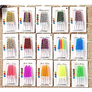 3.5" 5" Short Long Gold Candles for Birthday Cakes Topper Decor for Small Middle Large Birthday Party Cake for Women Child Men Girl (Candy Orange, Short Candle)