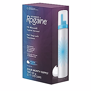 Women's Rogaine 5% Minoxidil Foam for Hair Thinning and Loss, Topical Treatment for Women's Hair Regrowth, 4-Month Supply