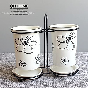 Zerodeko 1pc Cup Forks Flower Chopstick Double Silverware Holder Drainer Basket Dish Metal Drying for Storage Cutlery Crock Chopsticks Draining Kitchenware Practical Utensil