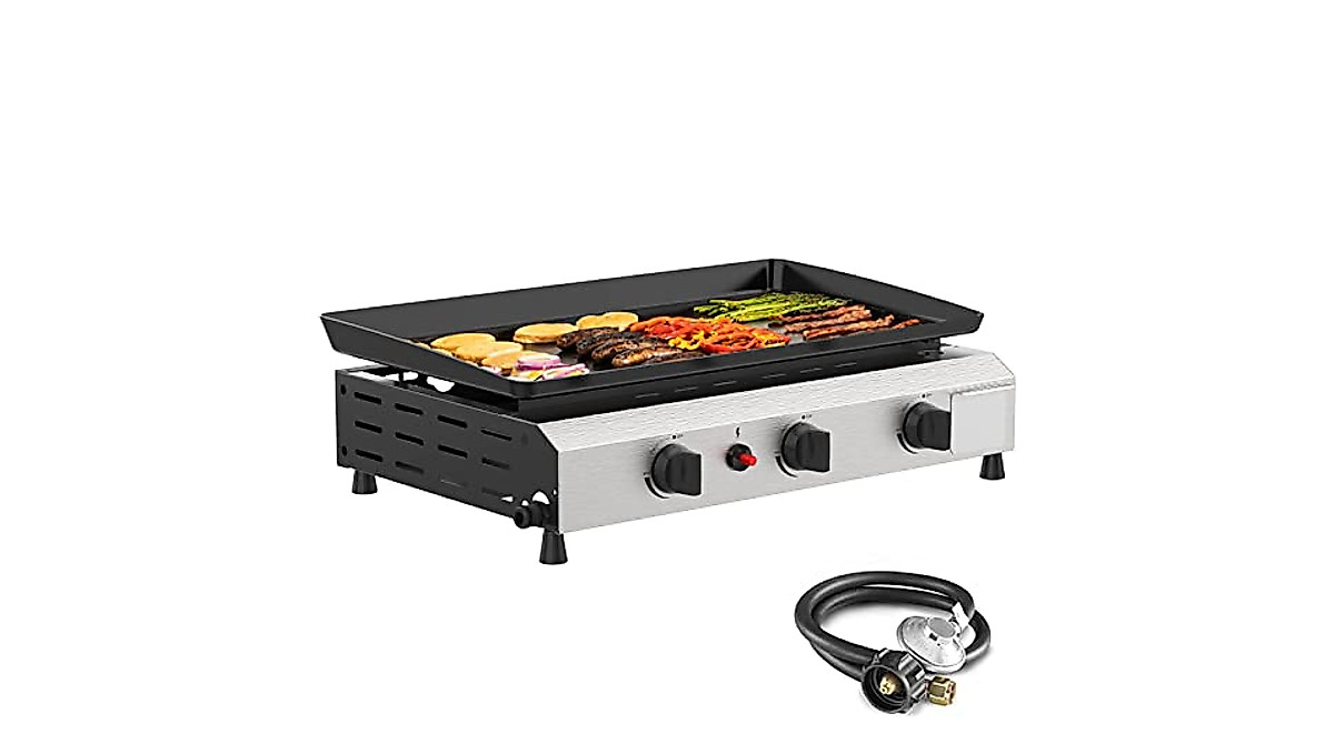 SKOK 3 Burner Gas Griddle - Portable Outdoor BBQ & Camping Grill