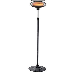 Air Choice Outdoor Heater, Electric Halogen Patio Heater, Space Heater with 3 Power Levels for Patio, Courtyard, Garage Use, Waterproof, 1500W