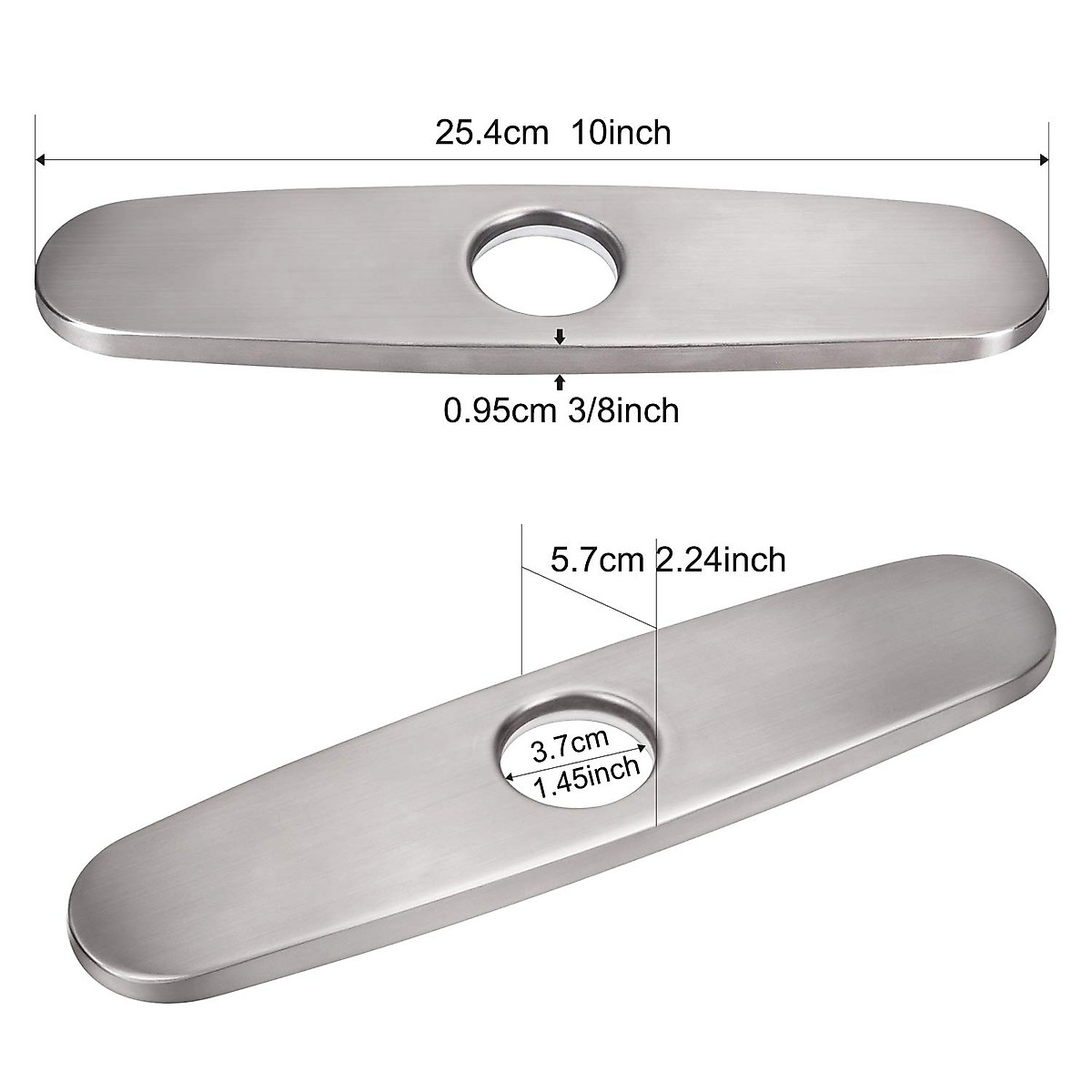 COOLWEST Deck Plate 10Inch for Single Hole Kitchen Sink Faucet Commercial Kitchen Faucet Hole Cover Escutcheon Stainless Steel