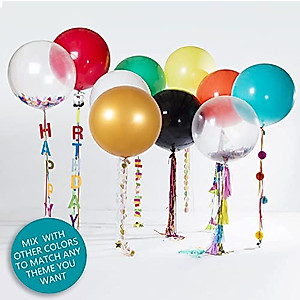 Clear balloons for Stuffing Large Balloons 24 Inch Translucent Balloon 5 Jumbo Balloons Giant Globe Strong Latex Big Round Balloon Decorating Wedding, Baby Shower, Birthday Party Helium Quality